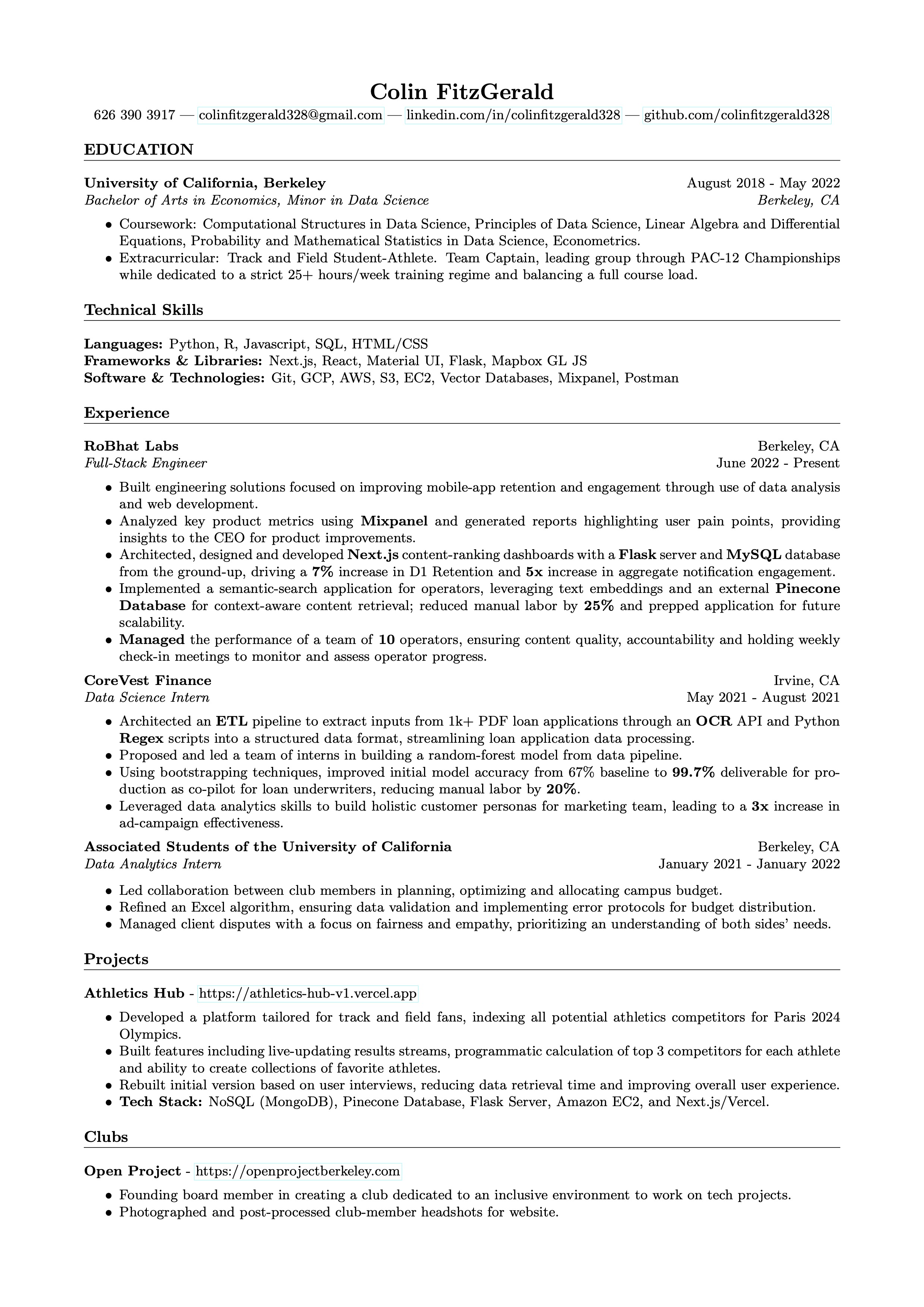Resume | Colin FitzGerald